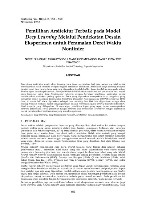 pdf pemilihan arsitektur terbaik pada model deep learning melalui