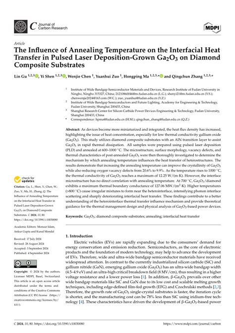 Pdf The Influence Of Annealing Temperature On The Interfacial Heat Transfer In Pulsed Laser