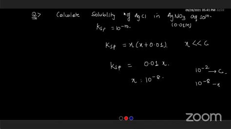 Ionic Equilibrium Solublity Product14 Youtube