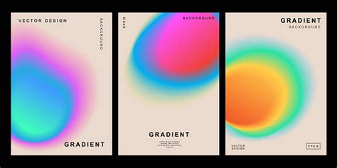 화려한 포스터 세트입니다 네온 불빛이 있는 자유형 모양 배너 표지 소셜 미디어 게시물에 대한 액체 그라데이션이 있는 추상적인 배경 액체에 대한 스톡 벡터 아트 및 기타