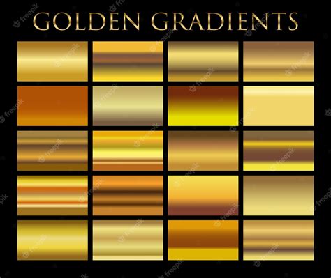 Premium Vector Gold Gradient Set Background Vector Icon Texture Metallic Illustration For