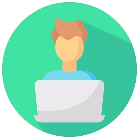 Programmer Avatar Vector Round Flat Icon Vector Art At Vecteezy