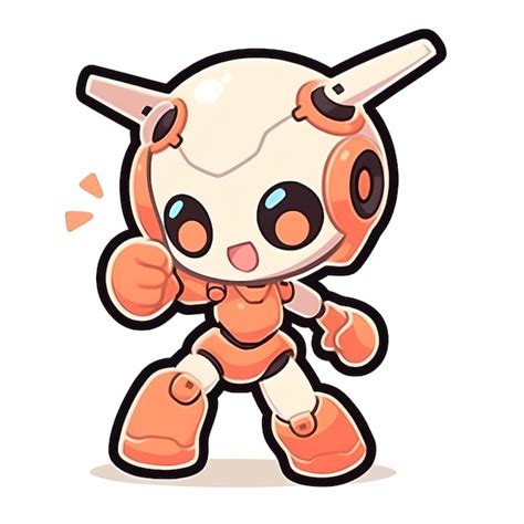 Premium Ai Image Minimal Japanese Kawaii Robot Chibi Anime Vector Art