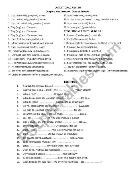 Conditionals ESL Worksheet By Age