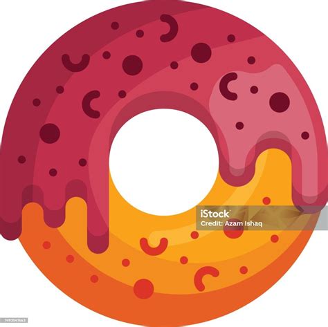멜팅 잼 개념 링 모양의 유약 도넛 벡터 색상 아이콘 디자인 베이커리 및 구운 식품 기호 요리 및 주방 기호 레시피 개발 스톡 일러스트레이션이 있는 발효 튀긴 반죽 건강한