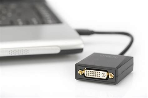 Digitus DVI USB Adapter X USB Connector A X DVI Socket Pin Black Shielded