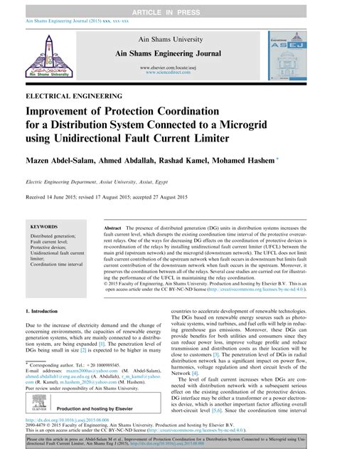 Pdf Improvement Of Protection Coordination For A Distribution System