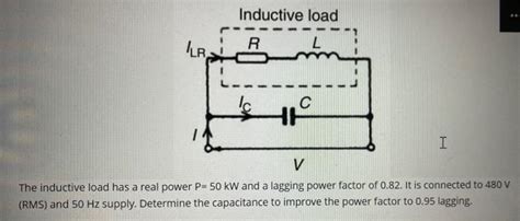 Solved The Inductive Load Has A Real Power P 50 KW And A Chegg Com