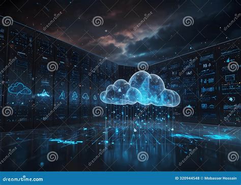 Cloud Computing Technology Concept Futuristic Illustration Stock