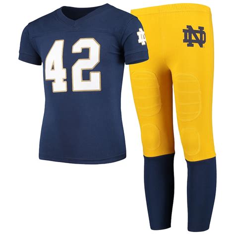 Wes And Willy Notre Dame Fighting Irish Youth Navy Football Pajama Set