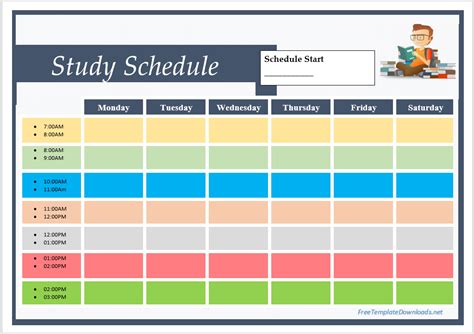 18 Free Study Schedule Templates Ms Excel Format