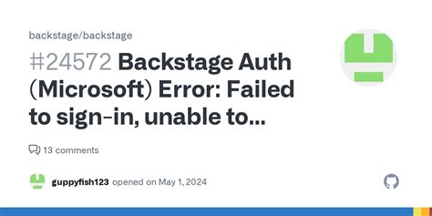 Backstage Auth Microsoft Error Failed To Sign In Unable To Resolve User Identity · Issue