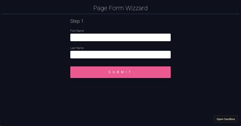 React Hook Form Wizard Form Codesandbox