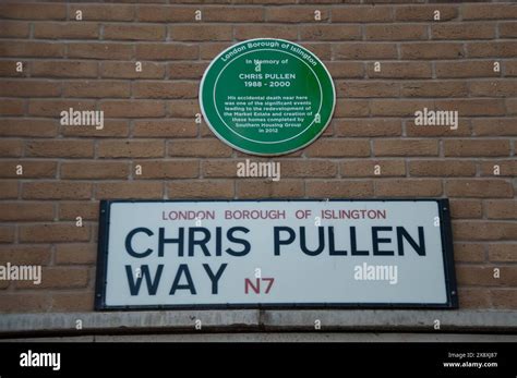 Plaque And Street Commemorating Chris Pullen Killed By Falling Door In Council Housing Around