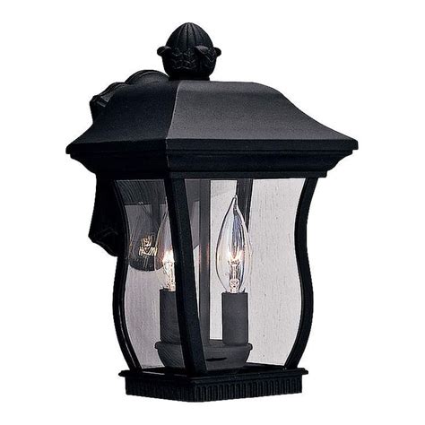 Chelsea 13h 2 Light Clear Glass Black Outdoor Wall Light M0077