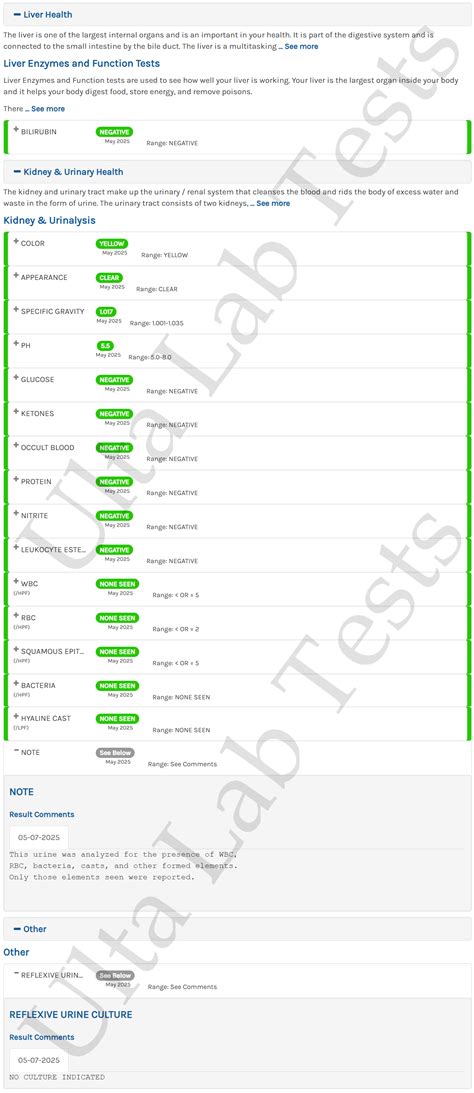 Urinalysis Complete With Reflex To Culture Ulta Lab Tests