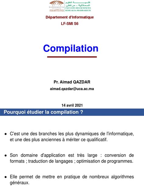 Ch1 Compilation Introduction Download Free Pdf Compilateur Langage De Programmation