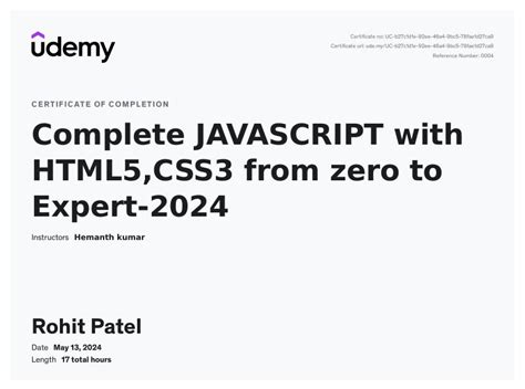 Completed JavaScript with HTML5 and CSS3 course | Rohit Patel posted on the topic | LinkedIn