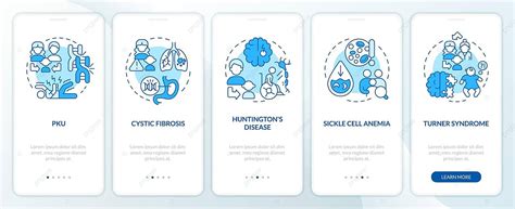 Hereditary Diseases Blue Onboarding Mobile App Screen Screen Customizable Slide Vector Template