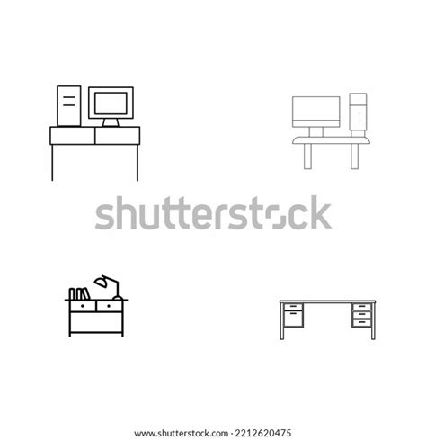 Workplace Linear Icon Line Editable Stroke Stock Vector Royalty Free 2212620475 Shutterstock