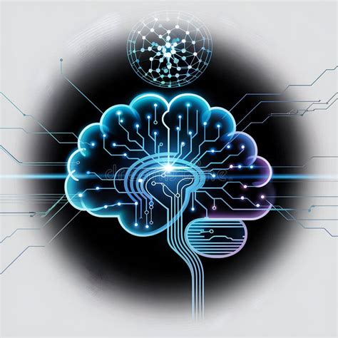 Abstract Artificial Intelligence Brain Network Connecting To Global ...