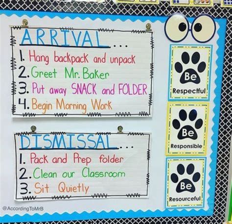 Classroom Morning Routine Anchor Chart