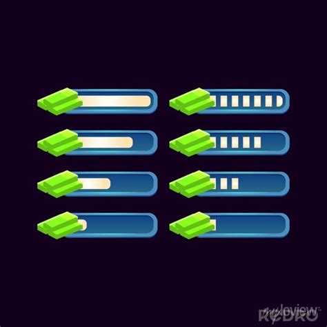 Set Of Gui Fantasy Progress Money Bar For Game Ui Asset Elements Pinturas Para A Parede