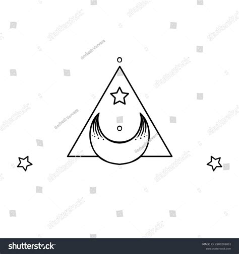 Moon Symbol Tattoo Style Vector Illustration เวกเตอร์สต็อก ปลอดค่า