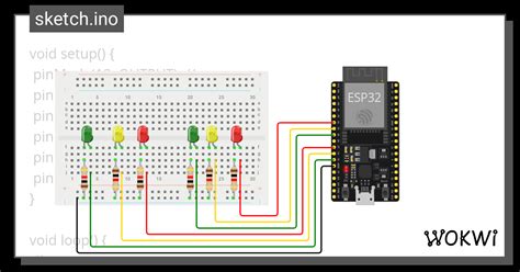 ไฟจราจร Wokwi Esp32 Stm32 Arduino Simulator
