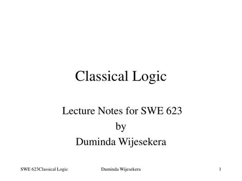Ppt Classical Logic Powerpoint Presentation Free Download Id4268307