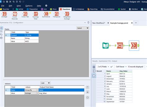 Solved Create A Row With Average Of Selected By Summing U Alteryx Community