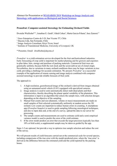 Pdf Pronofrut Computer Assisted Stereology For Estimating Orchard