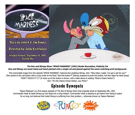 Comic Mint Animation Art The Ren And Stimpy Show Space Madness 1991