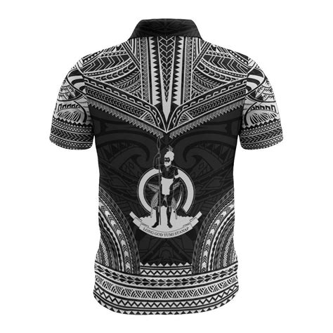 Vanuatu Polo Shirt Polynesian Chief Black Version Love The World
