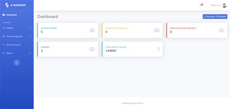 E Banking Mangment System Project In PHP E Banking System
