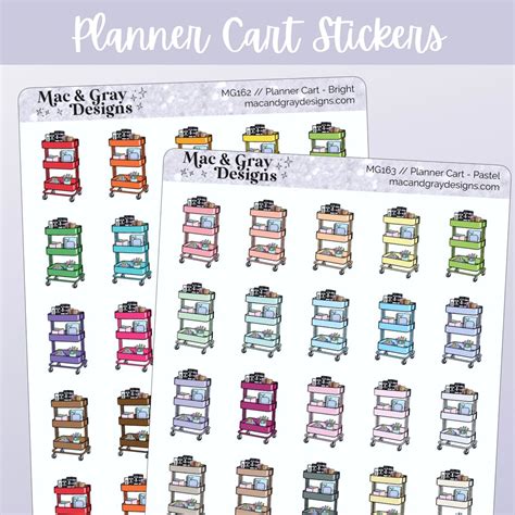 Planner Cart Stickers Functional Planner Stickers Plan With Me