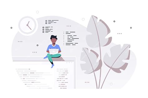 Premium Vector Coding Programming Application Development Concept Black Man Programmer