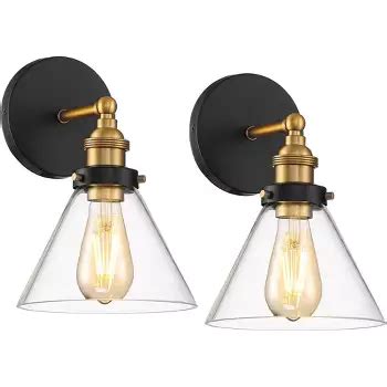Stiffel Lana 9 High Black And Warm Brass Wall Sconce Set Of 2 Target