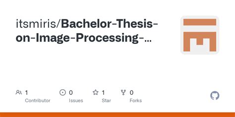 Github Itsmirisbachelor Thesis On Image Processing And Machine Learning