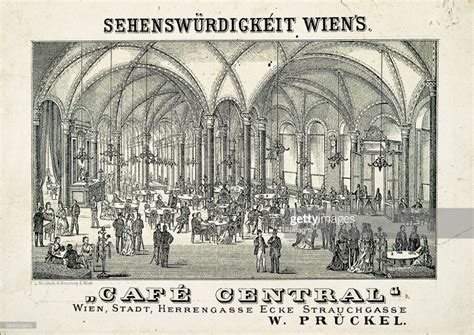 Busiiness Card Of The Cafe Central Lithograph Vienna Around