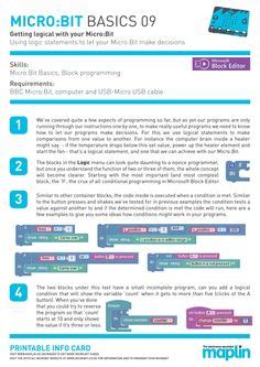 Micro Bit Basics By Maplin Get Logical With Your Micro Bit Learnign Conditional Statements
