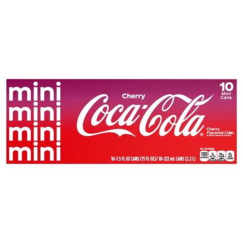 Coca Cola Mini Cherry Flavored Coke 7 5 Fl Oz 10 Count King Kullen