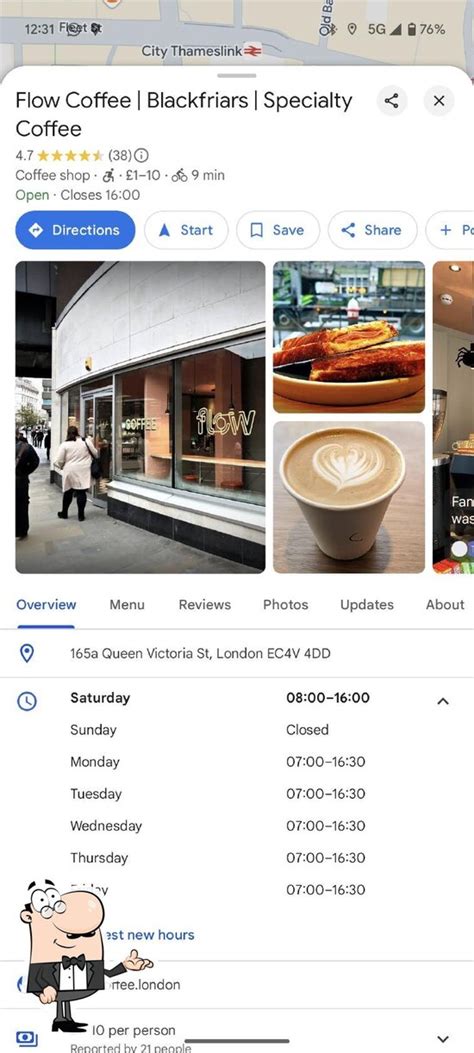Flow Coffee Coffee House London Blackfriars Menu Prices And Reviews