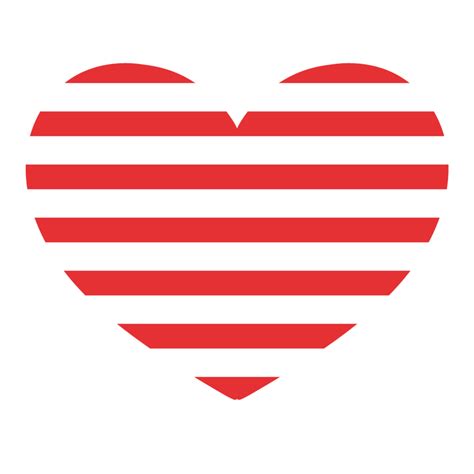 Red And White Stripes Heart Icon 45953851 Png