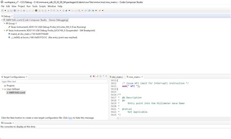 ccs awr1642boost debug error in ccs while connecting to target using