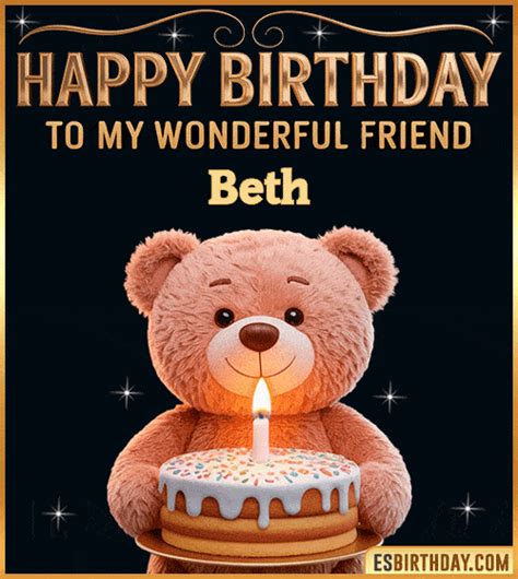 Happy Birthday Beth  🎂 Animated Images Wishes And Music 【27 S】
