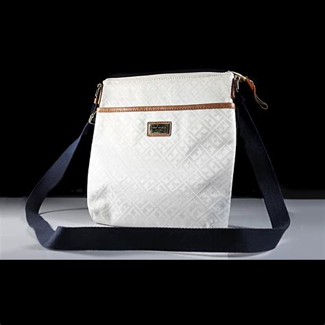 Messenger Bag Tommy Hilfiger Crossbody Bag Beige Blue Strap Brown