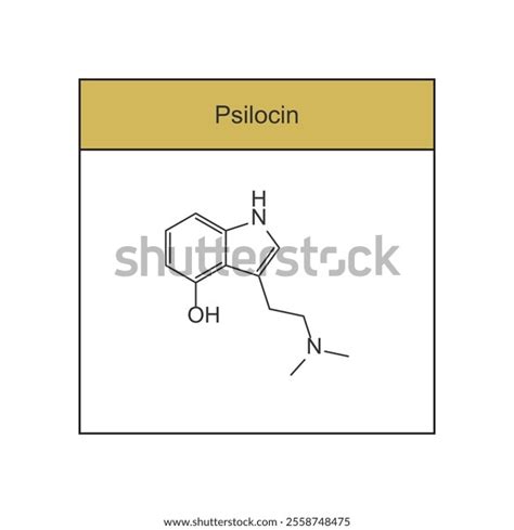 Psilocin Skeletal Structure Diagrampsychedelic Compound Molecule Stock Vector Royalty Free