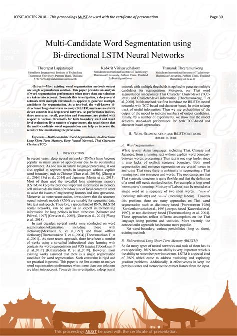 Pdf Multi Candidate Word Segmentation Using Bi Directional Lstm Neural Networks