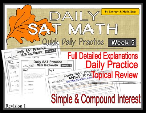 Daily Sat Math Practice Week 5 Simple Interest Compound Interest